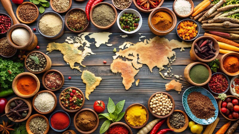 A Culinary Tapestry: a Blend of Flavors and Cultures AI Generated Stock ...