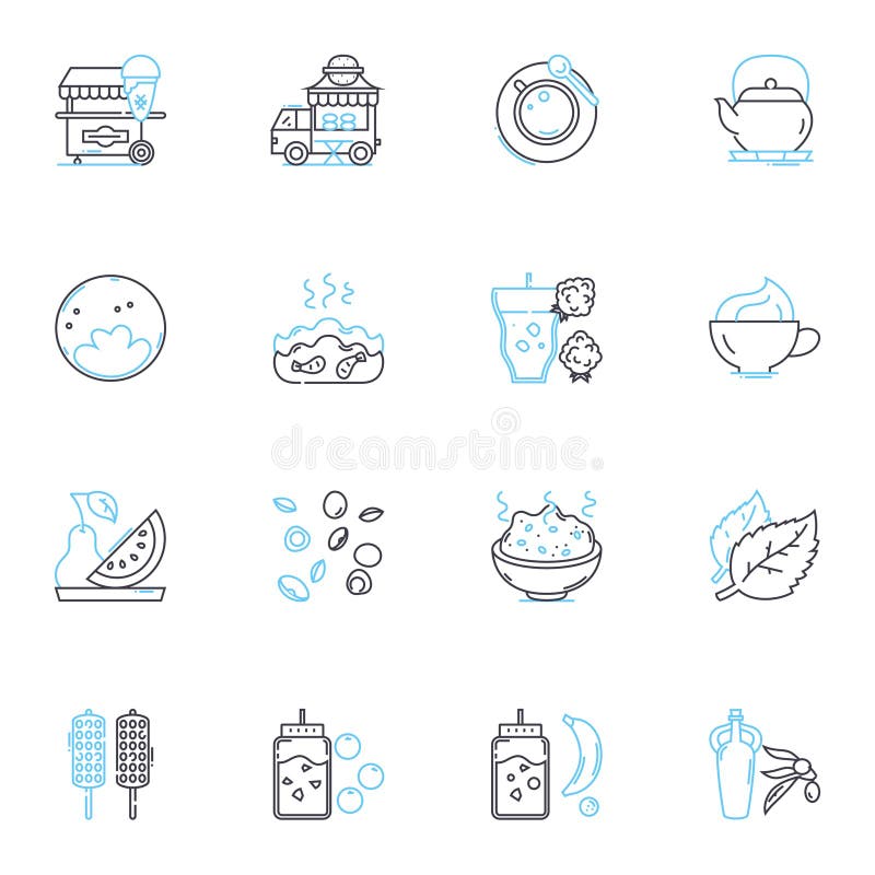 Culinary Technology Linear Icons Set. Sous-vide, Molecular, Fusion ...