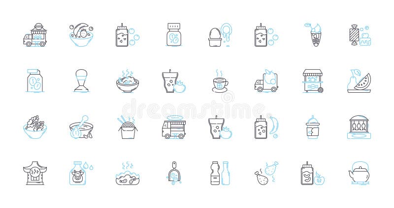 Culinary Technology Linear Icons Set. Sous-vide, Molecular, Fusion ...