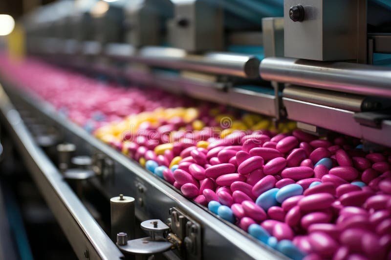 Culinary Technology at Work in a Candy Production Workshop Stock ...