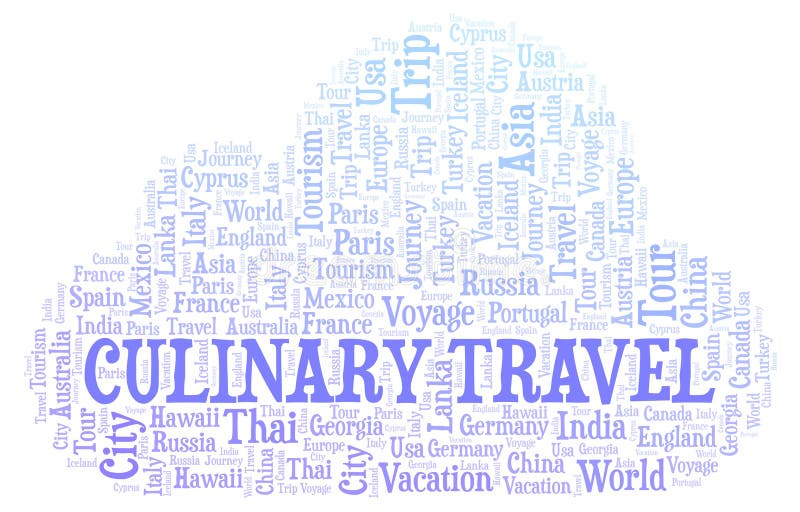 Culinary Travel Word Cloud. Stock Illustration - Illustration of card ...