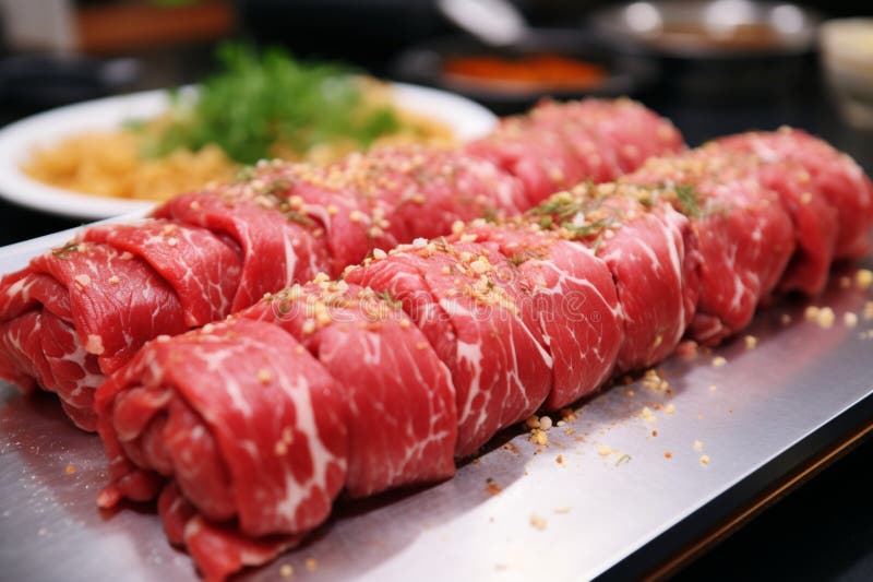 Culinary Workshop Close Up of Meat Rolls in Cooking Class Stock ...
