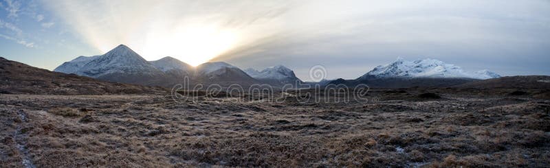 Alaska Range Panorama in Morning Light Stock Photo - Image of land ...