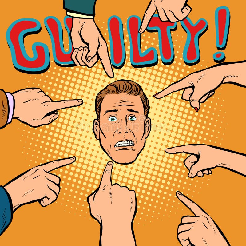 Culpable, Punto De Las Manos Al Centro Ilustración del Vector ...