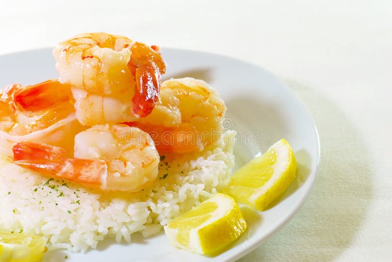 Culry shrimp on white rice stock photo. Image of shrimps - 4346124
