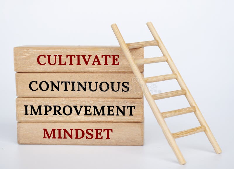 Cultivate Continuous Improvement Mindset Text on Wooden Blocks ...