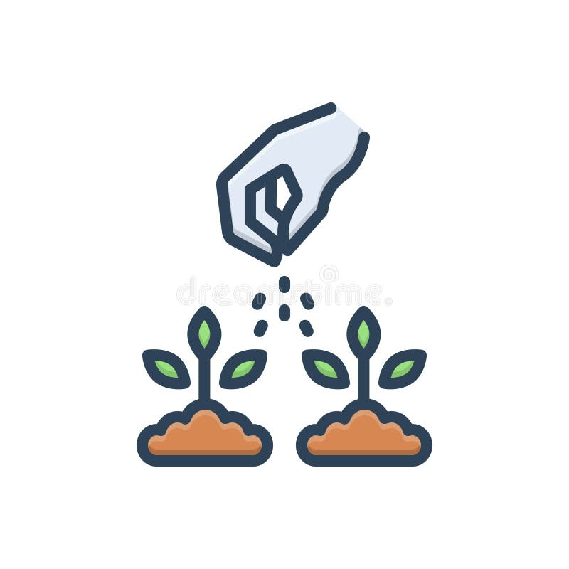 Color Illustration Icon for Cultivate, Compost and Seedling Stock ...