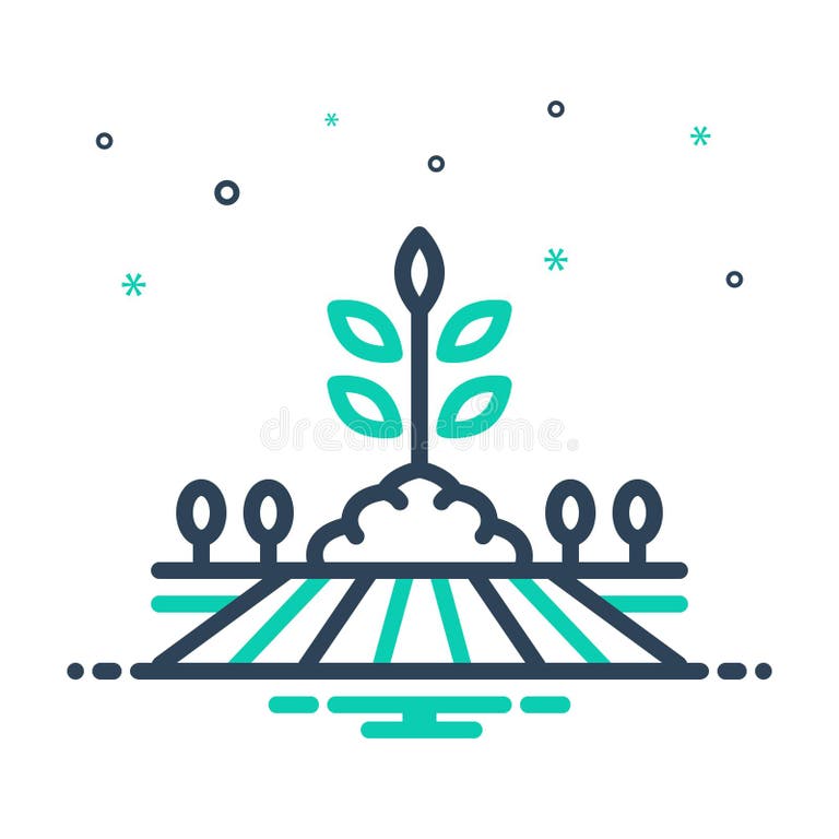 Mix Icon for Cultivate, Sprout and Grains Stock Vector - Illustration ...