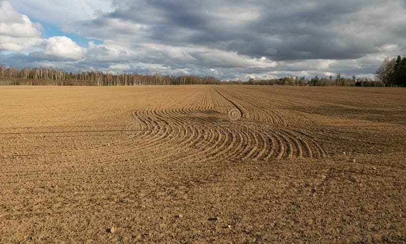 Cultivated Field, a Freshly Tilled Field Stock Photo - Image of ...
