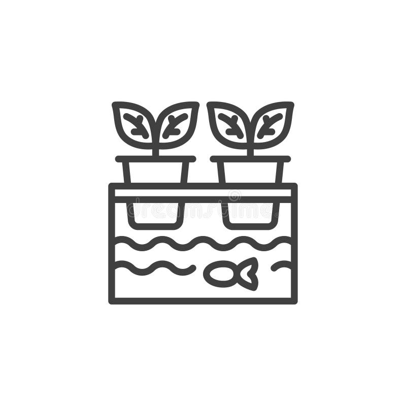 Cultivating Plants in Water Line Icon Stock Vector - Illustration of ...