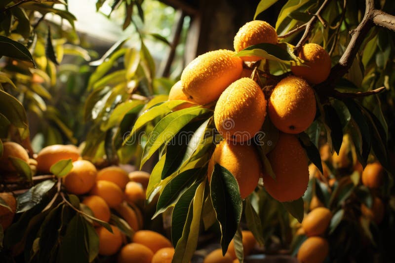 Cultivation of Mango Garden Fruit Trees with Generative Tropica Stock ...