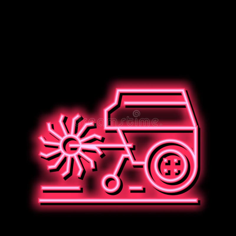 Cultivator Machine Neon Glow Icon Illustration Stock Vector ...