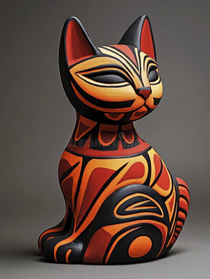 Cultural Depth and Connection: a Stylized CatIndigenous Patterns in ...
