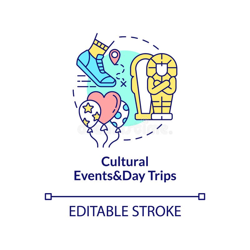 Cultural Events and Day Trips Concept Icon Stock Vector - Illustration ...