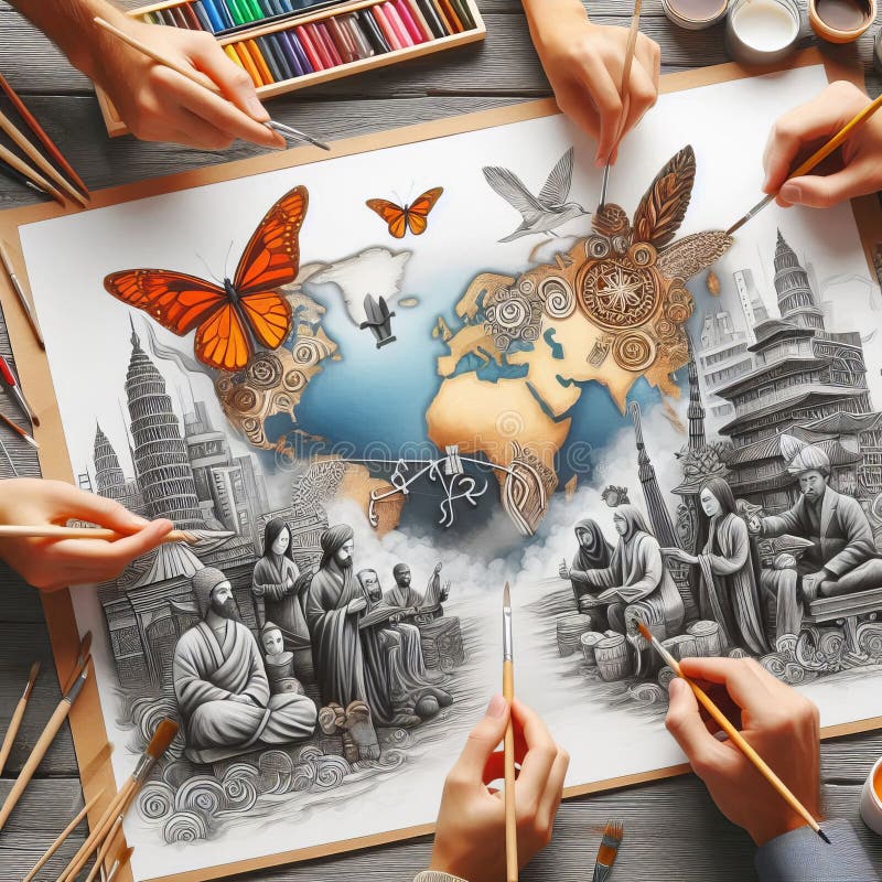 Cultural Exchange Art Workshops Art Workshops Promoting Cultural Stock ...