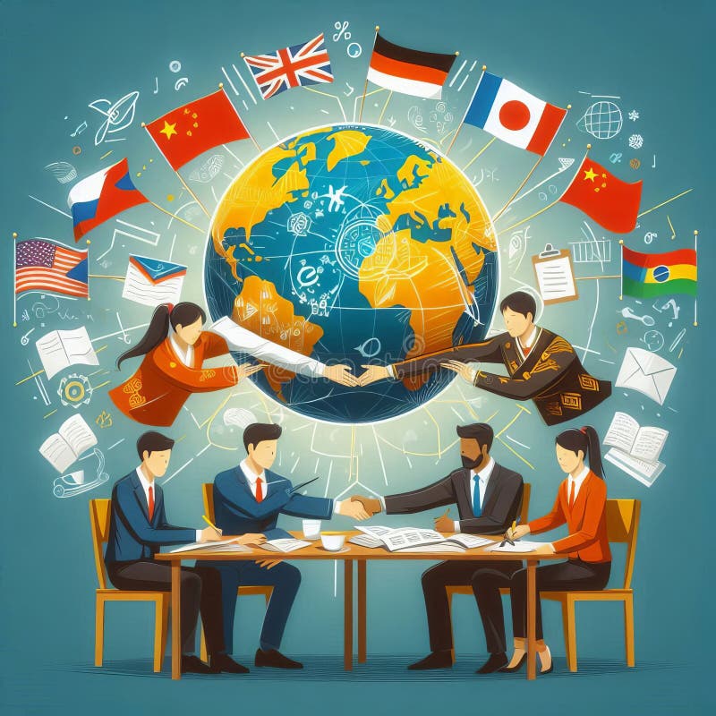 Cultural Exchange Show Students from Different Countries Collabo Stock ...