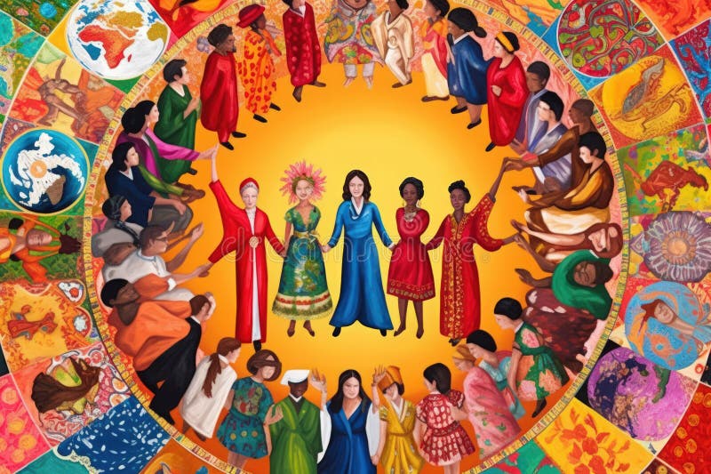 Cultural Exchange and Understanding - Generative AI Stock Illustration ...