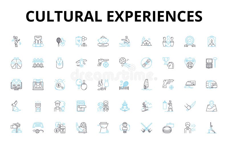 Cultural Experiences Linear Icons Set. Diversity, Immersion, Tradition ...