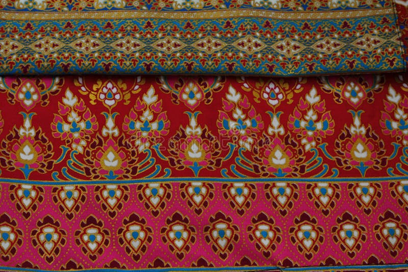 Cultural Fabric Pattern of Thailand. Stock Image - Image of thailand ...