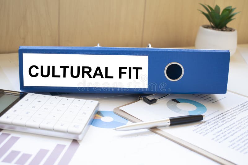 CULTURAL FIT Words on Labels with Document Binders Stock Image - Image ...