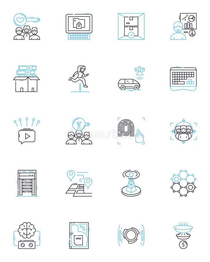 Cultural Shift Linear Icons Set. Transformation, Revolution, Evolution ...