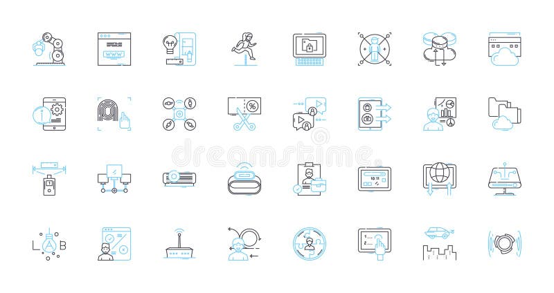 Cultural Shift Linear Icons Set. Transformation, Revolution, Evolution ...