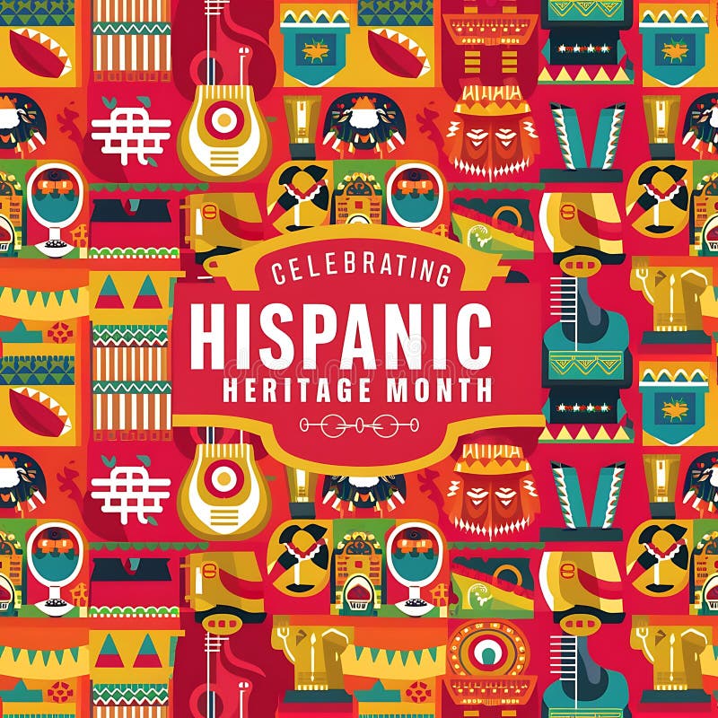 Cultural Symbols Pattern for Hispanic Heritage Month Stock Illustration ...