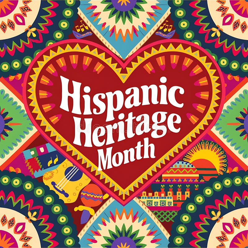 Cultural Symbols Pattern for Hispanic Heritage Month Stock Illustration ...
