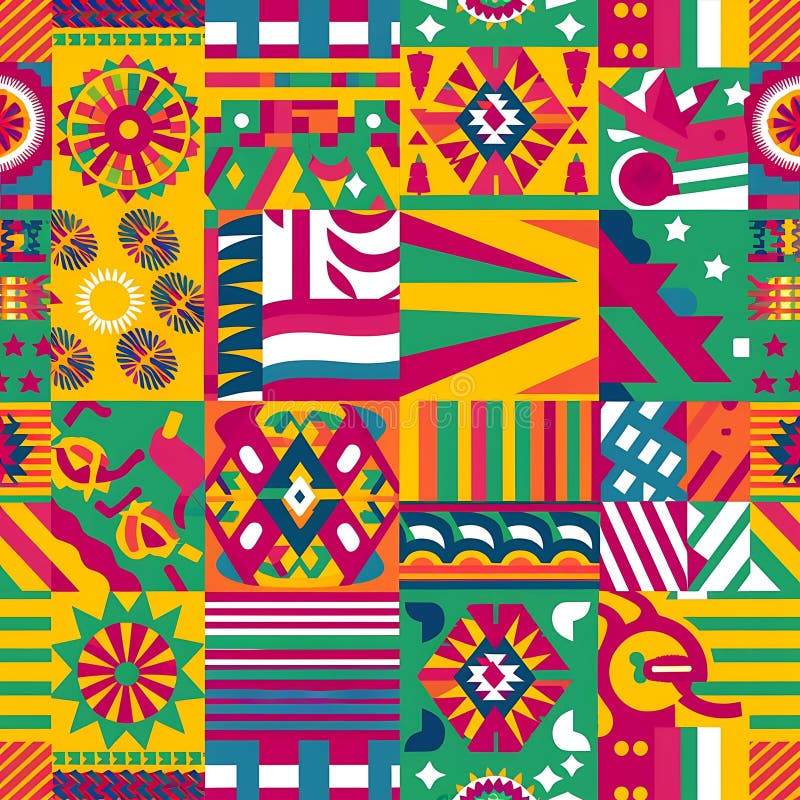 Cultural Symbols Pattern for Hispanic Heritage Month Stock Illustration ...