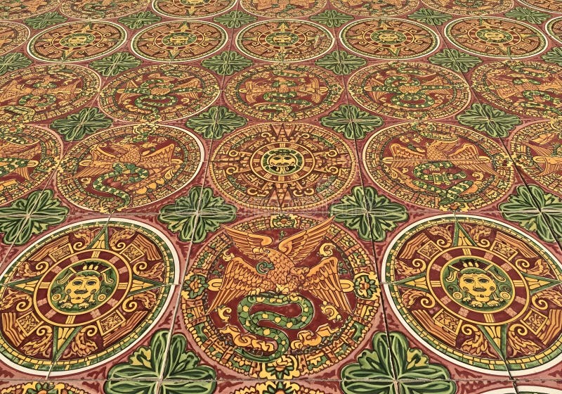 Cultural Tile Pattern with Chicano Colors and Motifs Stock Illustration ...