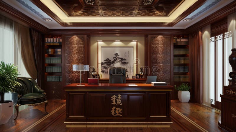 Culturally Inspired Chinese Traditional Business Office Setting for an ...