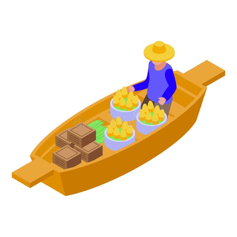 Thailand Floating Market Stock Illustrations – 145 Thailand Floating ...
