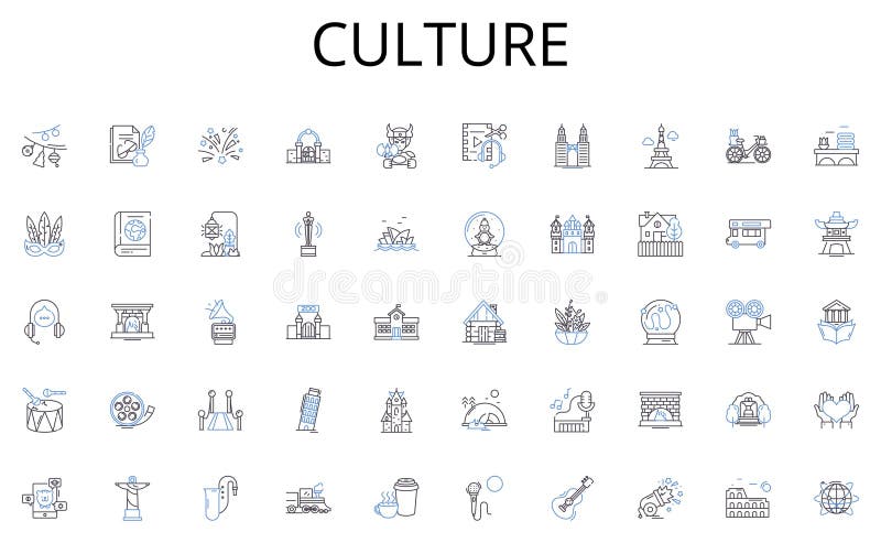 Culture Line Icons Collection Ios Android Reactnative Flutter Swift Kotlin Java Vector