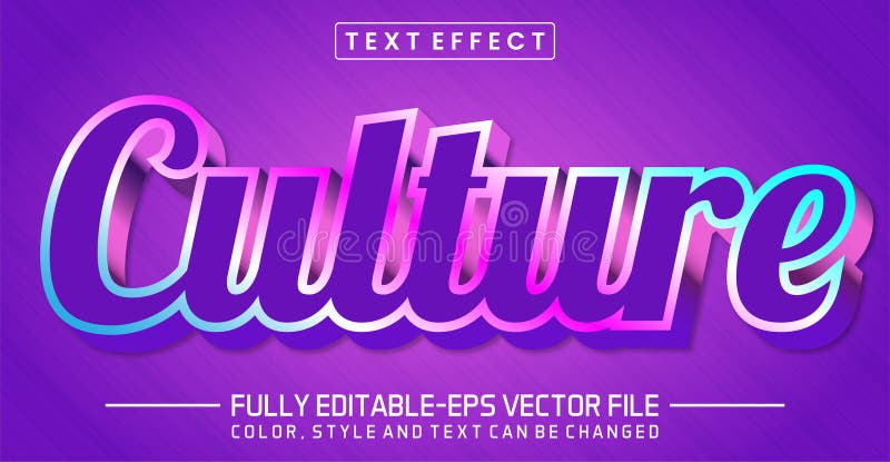 Culture Text Editable Style Effect Stock Vector - Illustration of ...