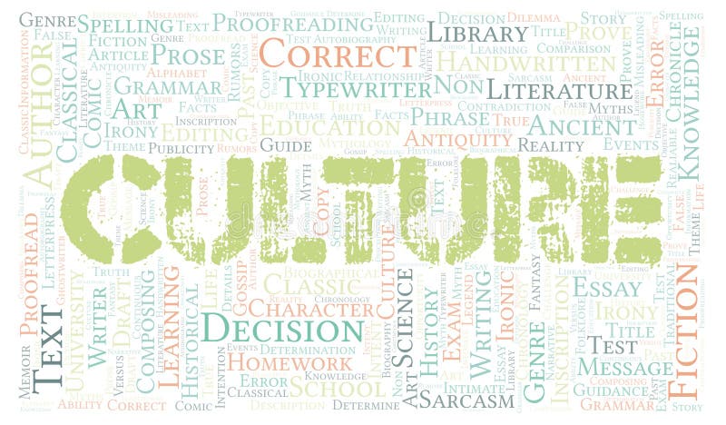 Culture Typography Word Cloud Create with the Text only Stock ...