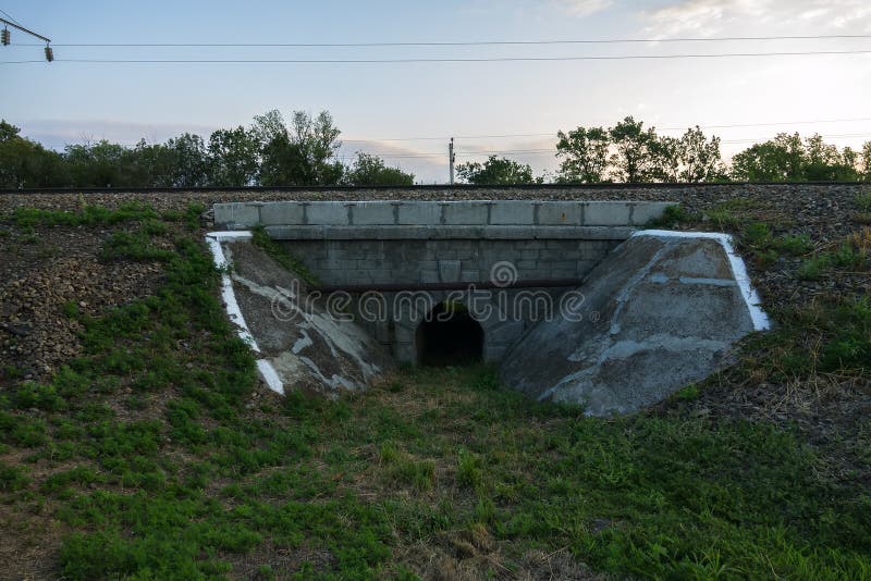 Culvert of Granite Blocks Under Railway Track Stock Image - Image of ...
