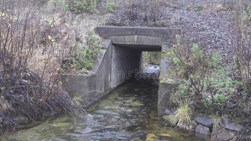 Culvert under the railway stock video. Video of duct - 258111457