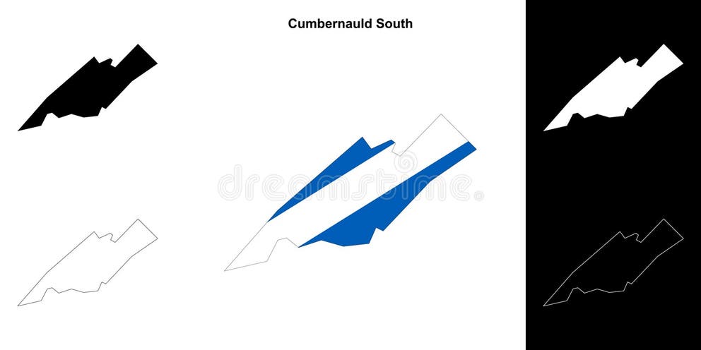 Cumbernauld South Outline Map Stock Vector - Illustration of geography ...