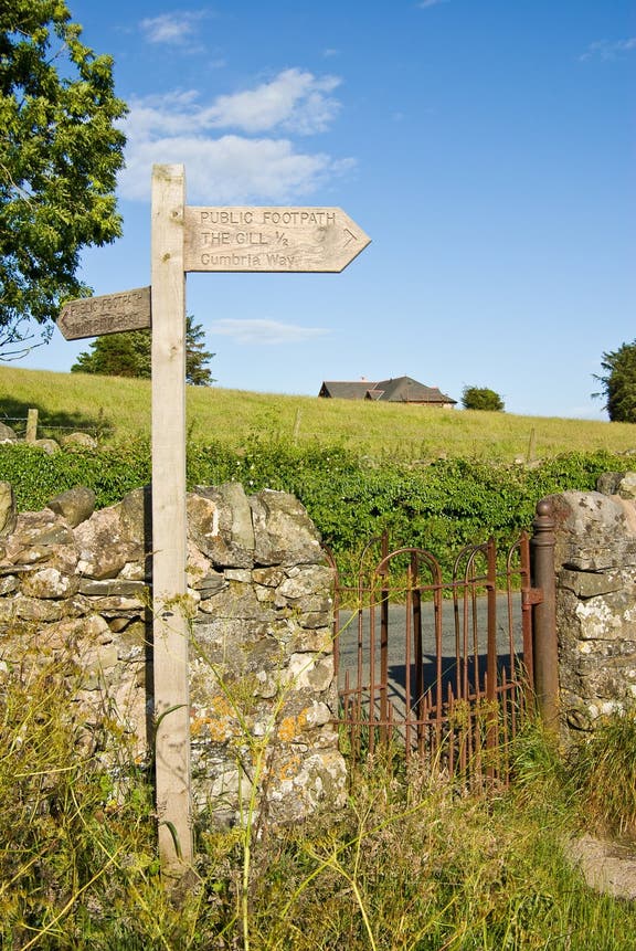Cumbria Way sign post stock image. Image of walking, cumbria - 8024131