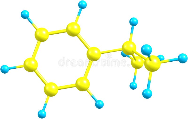 Cumene Molecule Isolated on White Stock Illustration - Illustration of ...