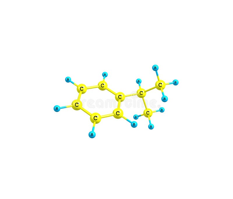 Cumene Molecule Isolated on White Stock Illustration - Illustration of ...