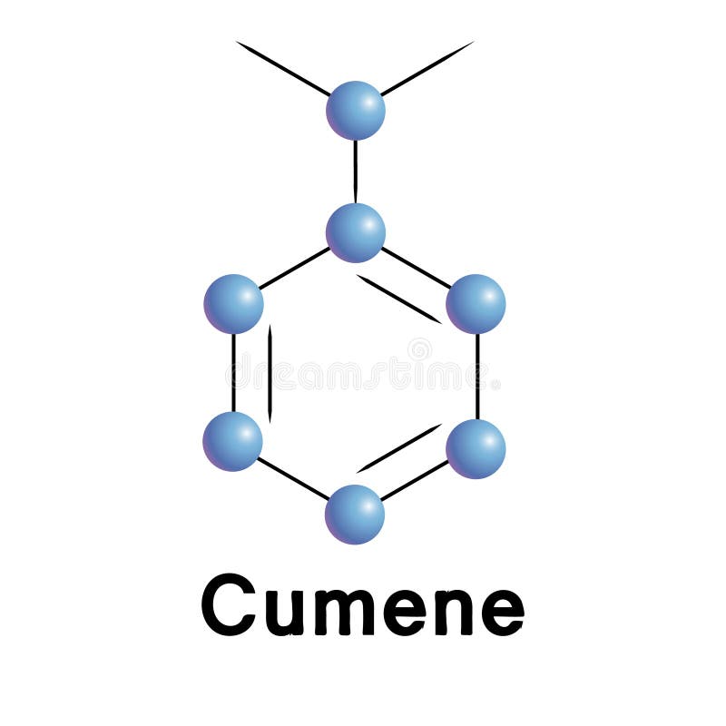 Cumene Molecule Isolated on White Stock Illustration - Illustration of ...