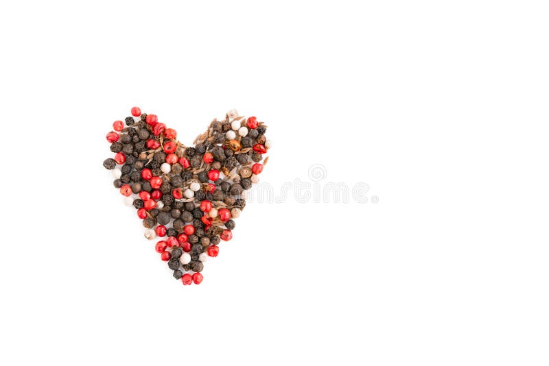 Heart-shaped Spice Mix on a White Background Stock Photo - Image of ...