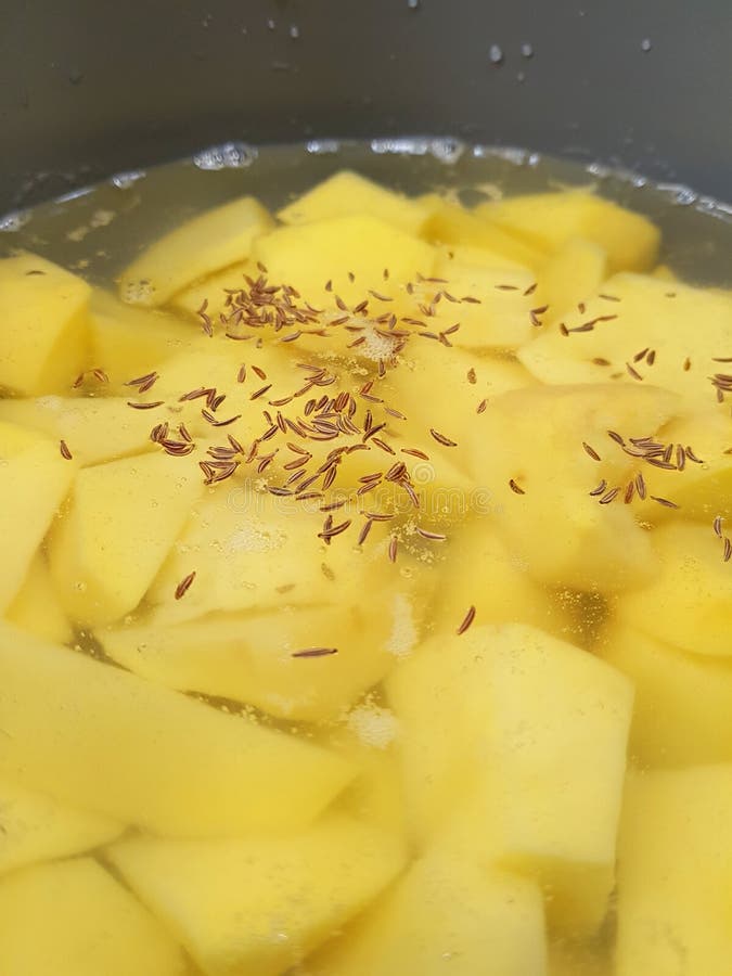 Cumin in a pot stock image. Image of boiled, cumin, delicious - 135948613