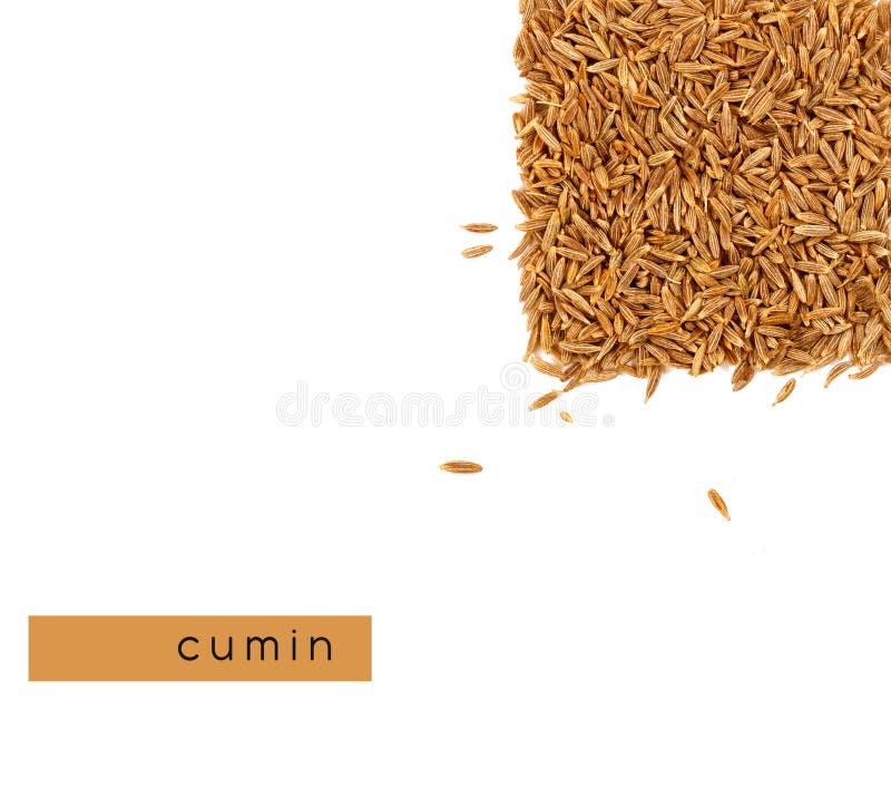 Cumin Seeds Isolated on White Closeup. Creative Concept in the Shape of ...