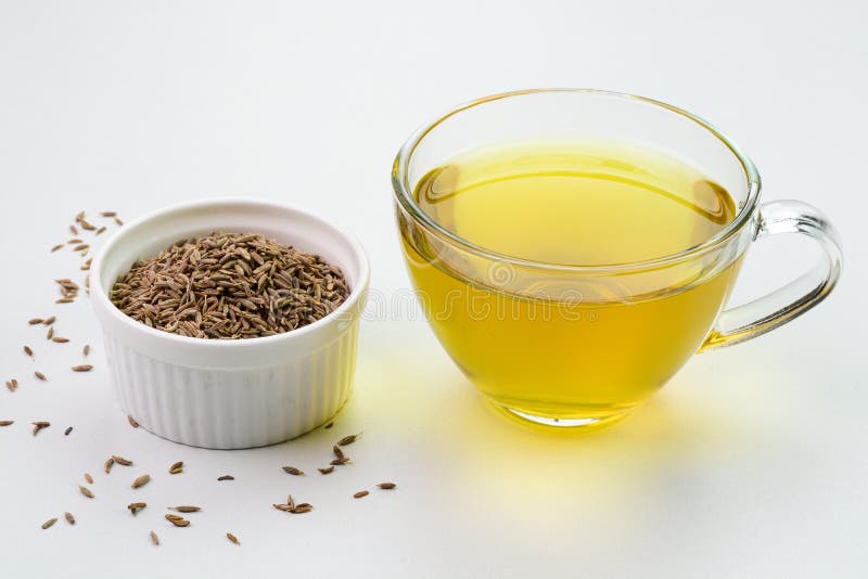 Cumin Tea Served in a Glass Cup Stock Photo - Image of seeds, spice ...