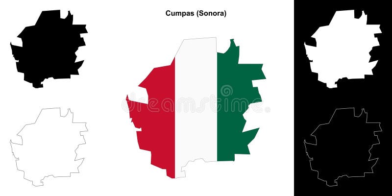 Cumpas outline map stock vector. Illustration of mexican - 379946546