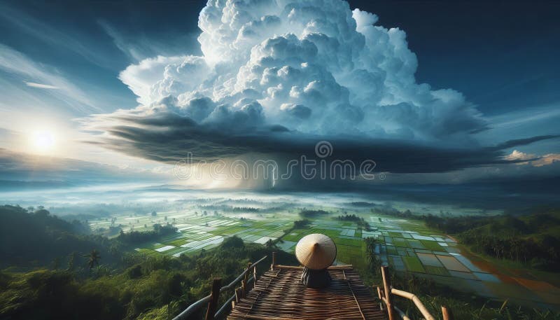 Cumulonimbus Cloud with Anvil Top Towering Thundercloud with a F Stock ...