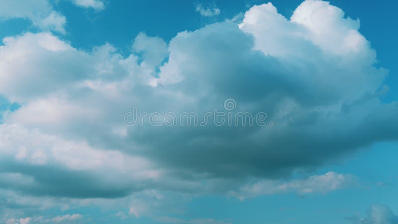 Cumulus Cloud Cloudscape. B Roll Blue Sky and Gray Cloud. Summer Blue Sky. White Clouds ...