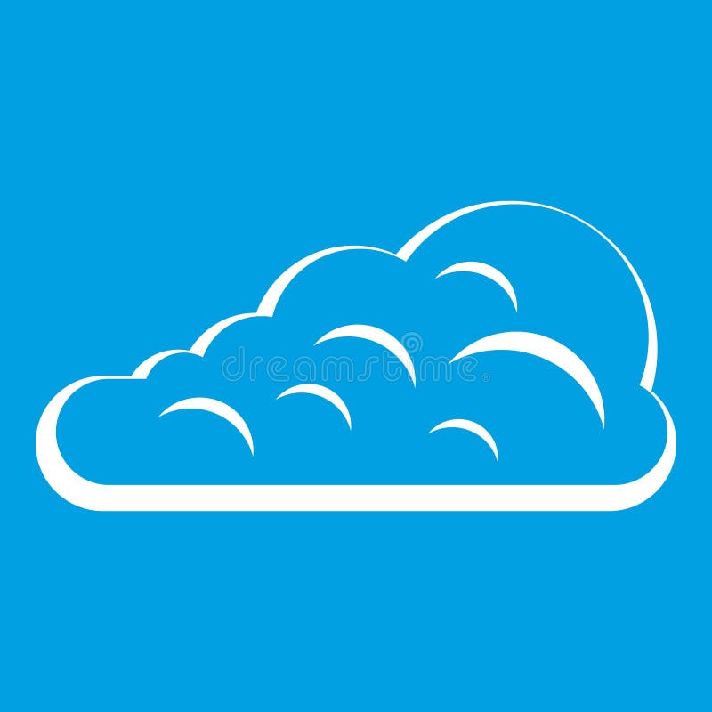 Cumulus cloud icon white stock vector. Illustration of object - 96417162